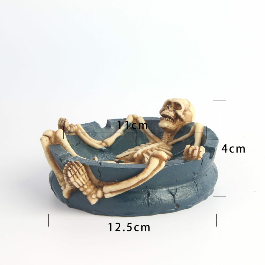 Skeleton Ashtray - Cool Skull Ash Tray (Resin) - AshtrayZone.com
